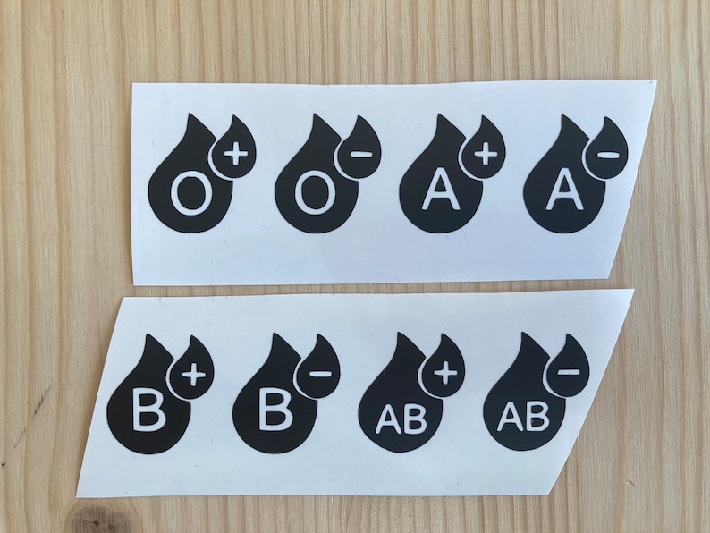 Bloody Type Decals Blood Group Decals - Etsy