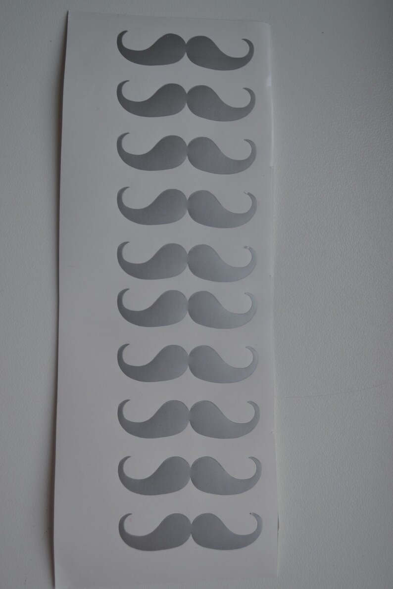 Set of 20 Mustache Stickers Mustache Vinyl Decal Mustache | Etsy