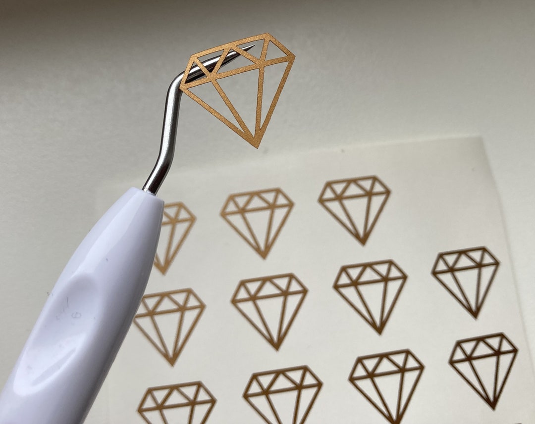 Set of 20 Diamond Vinyl Stickers, Ring Diamond Decal, Bridal Shower ...