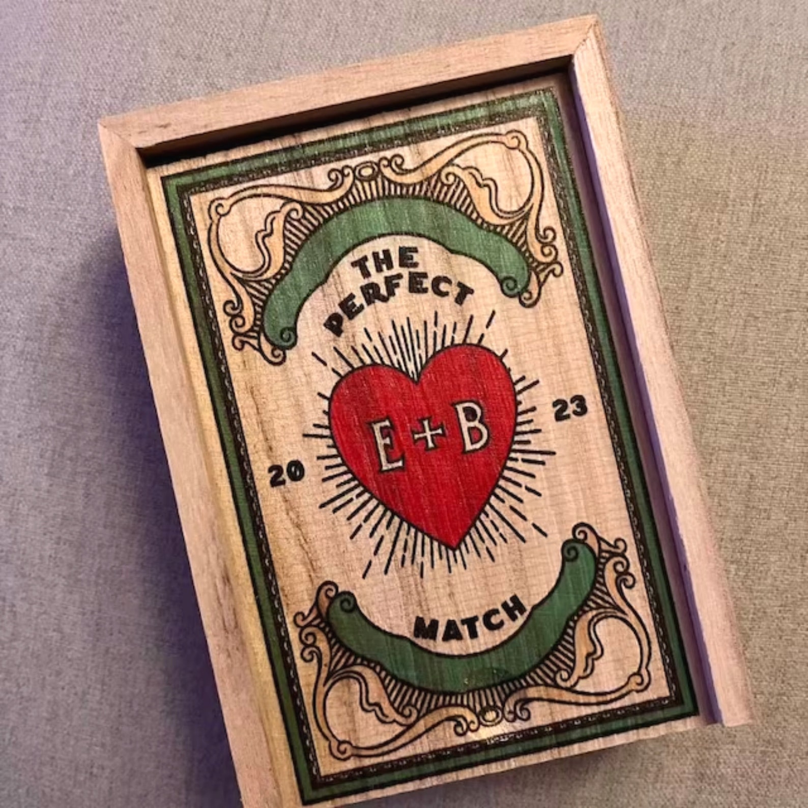 Personalised Couples Large Matchbox, Housewarming Gift, Valentines Day ...