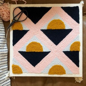 Punch Needle Pattern for Sunset Pillow - Instant Download Printable PDF ...