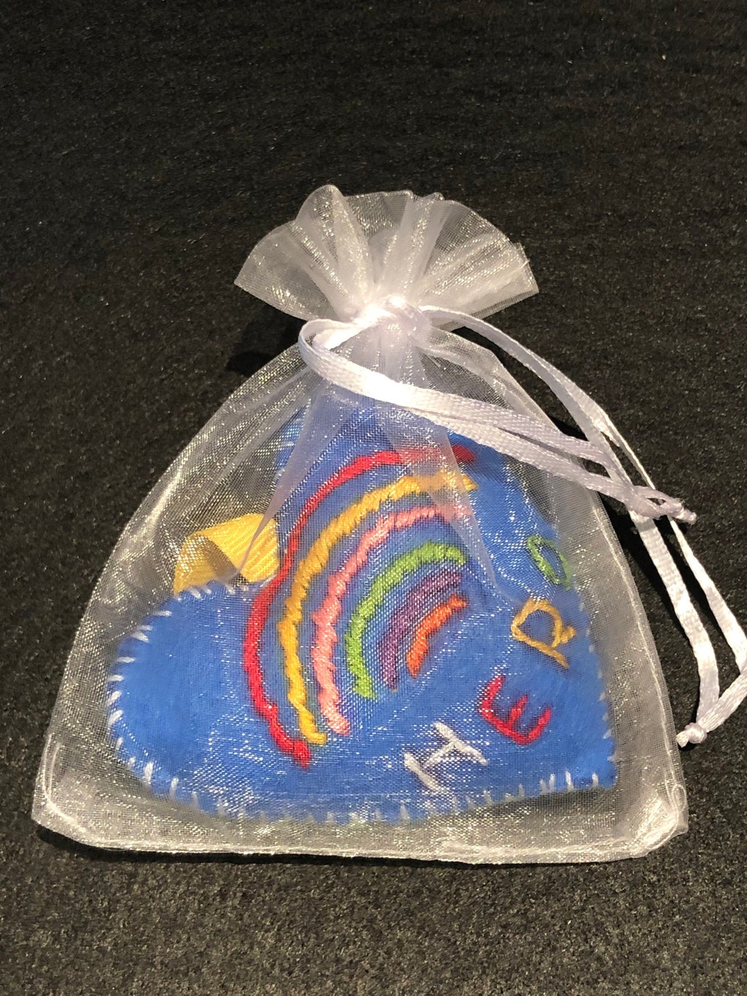 Hand Embroidered True Blue Heart Keyring,embroidered Keyring - Etsy