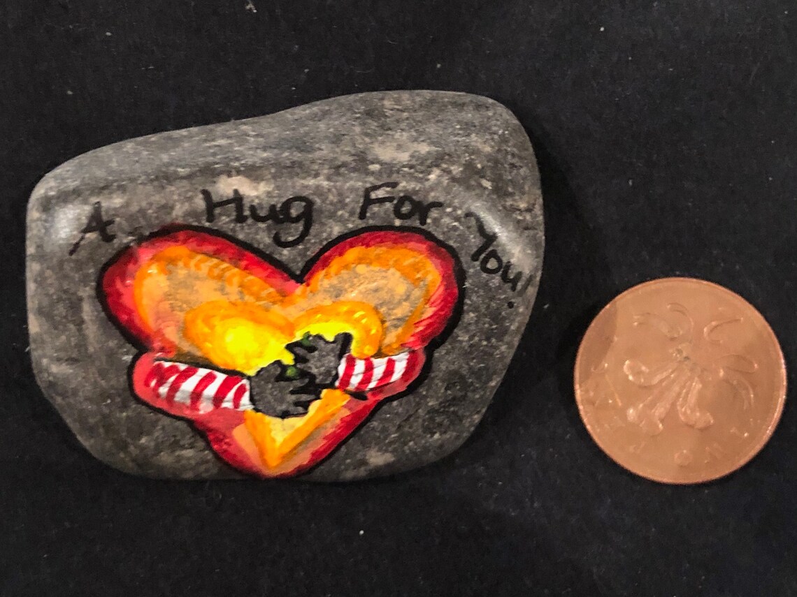 Hand Painted 'A Hug for You' Rock/painted Hug - Etsy