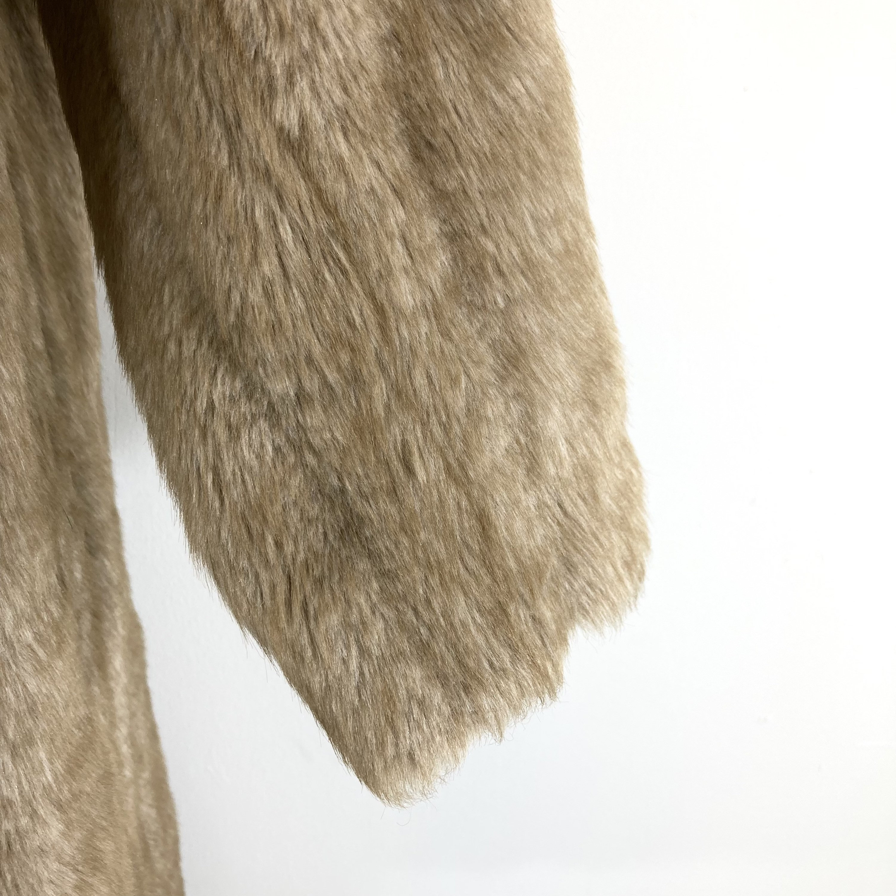 Vintage Faux Fur Coat / Astraka / Beige / Oatmeal / Long / Overcoat ...