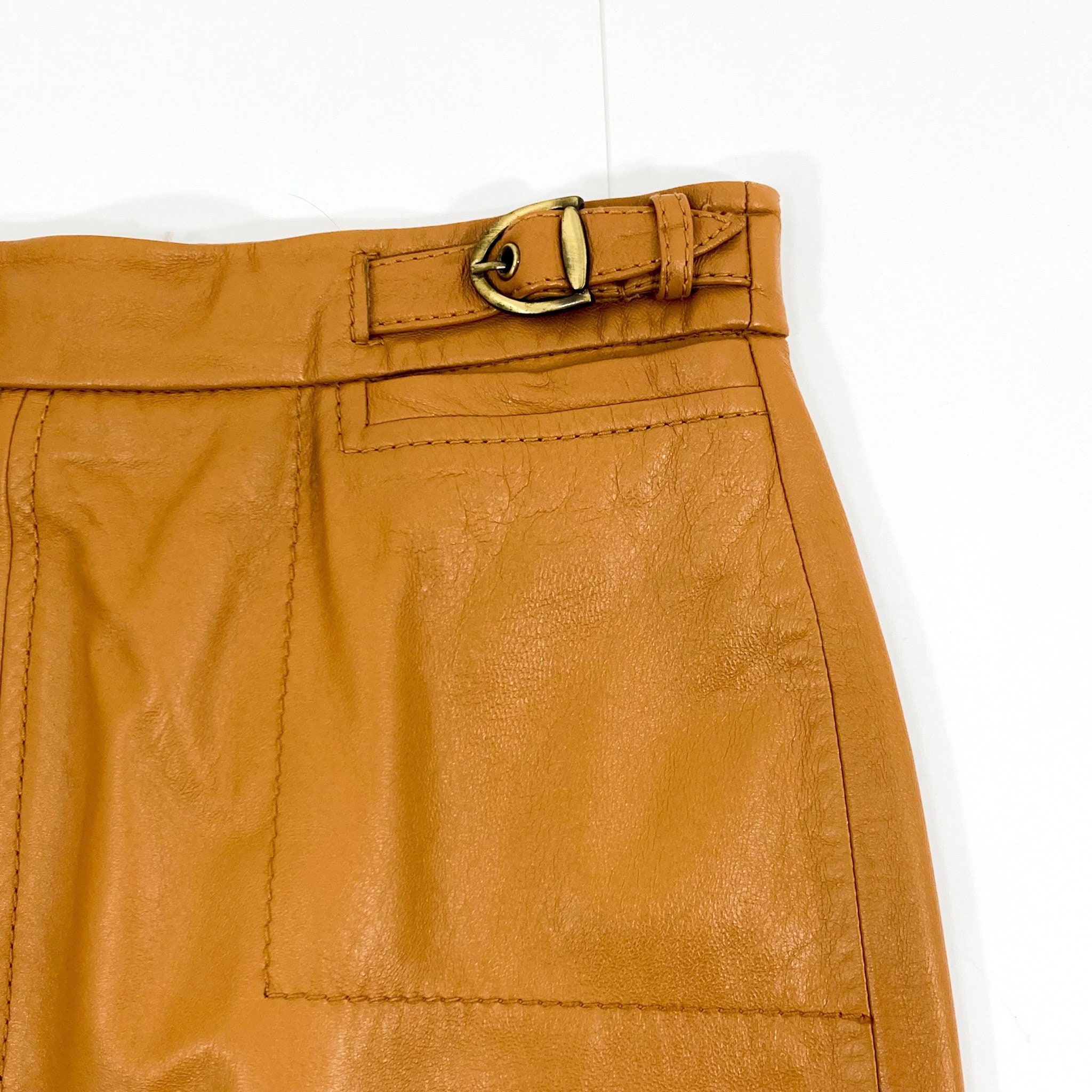 Vintage Leather Skirt / Jesire / Tan / Leather / Vintage / - Etsy