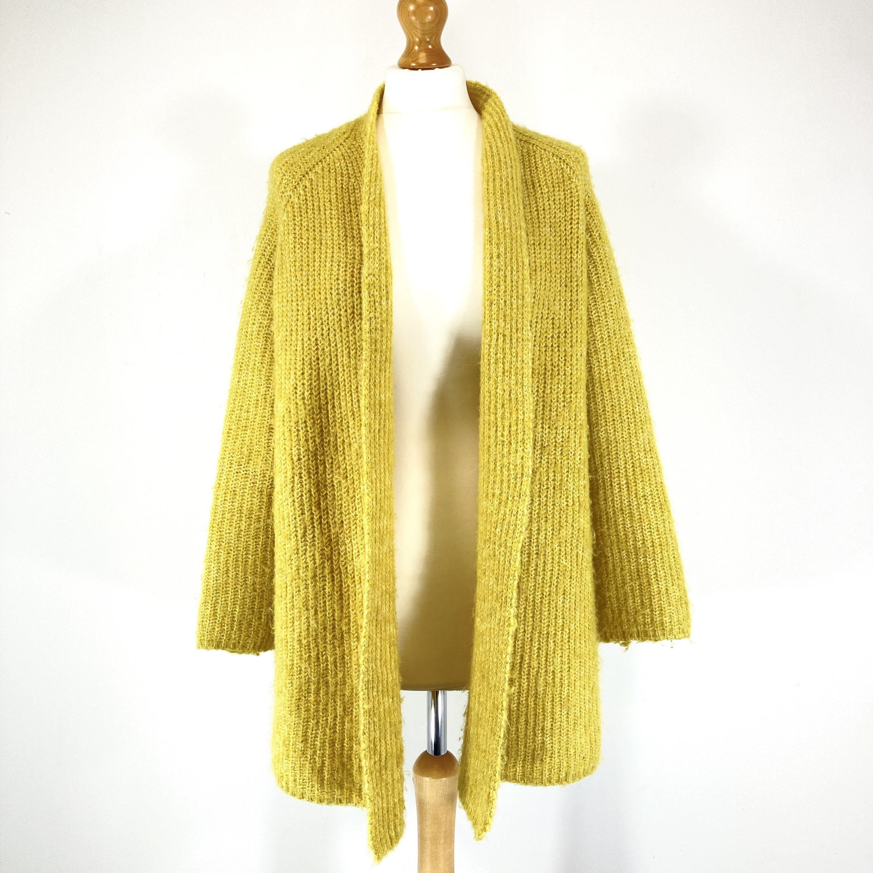 Long Cardigan / Zara / Yellow / Knit / Open Cardigan / Loose Long Cardigan / Zara / Yellow / Knit / Open Cardigan / Loose