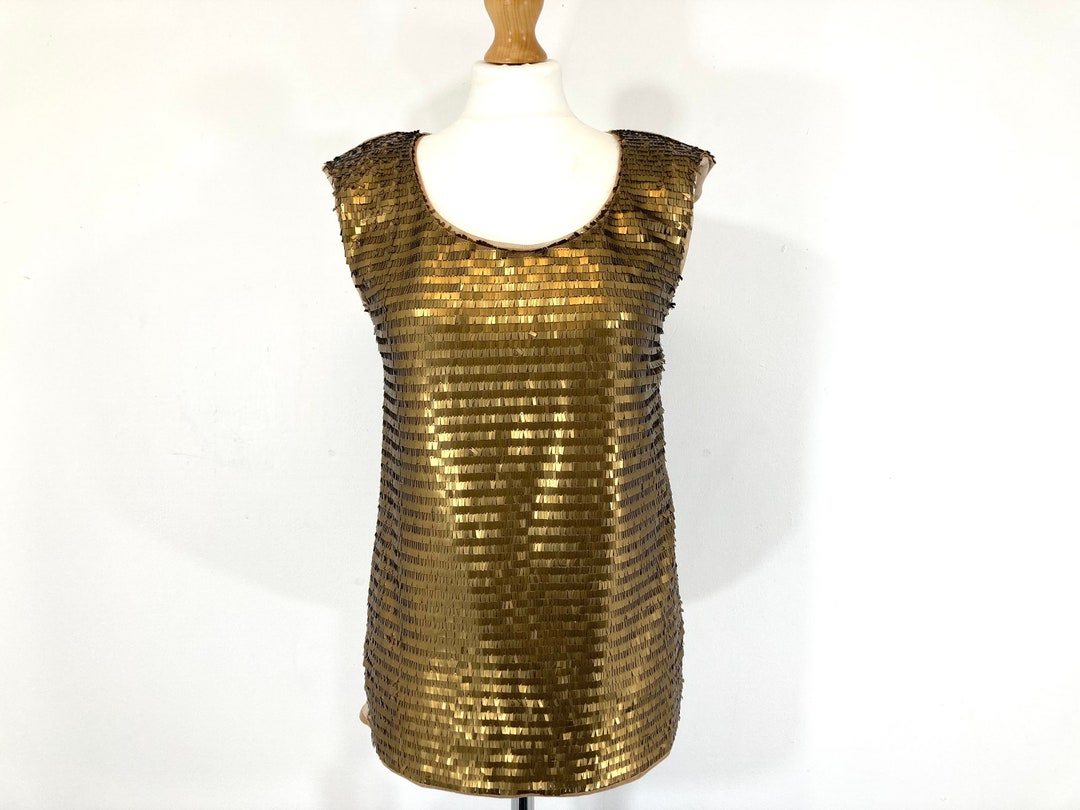 Gold Sequinned Top / Topshop / Gold / Metallic / Sequins / Modern ...