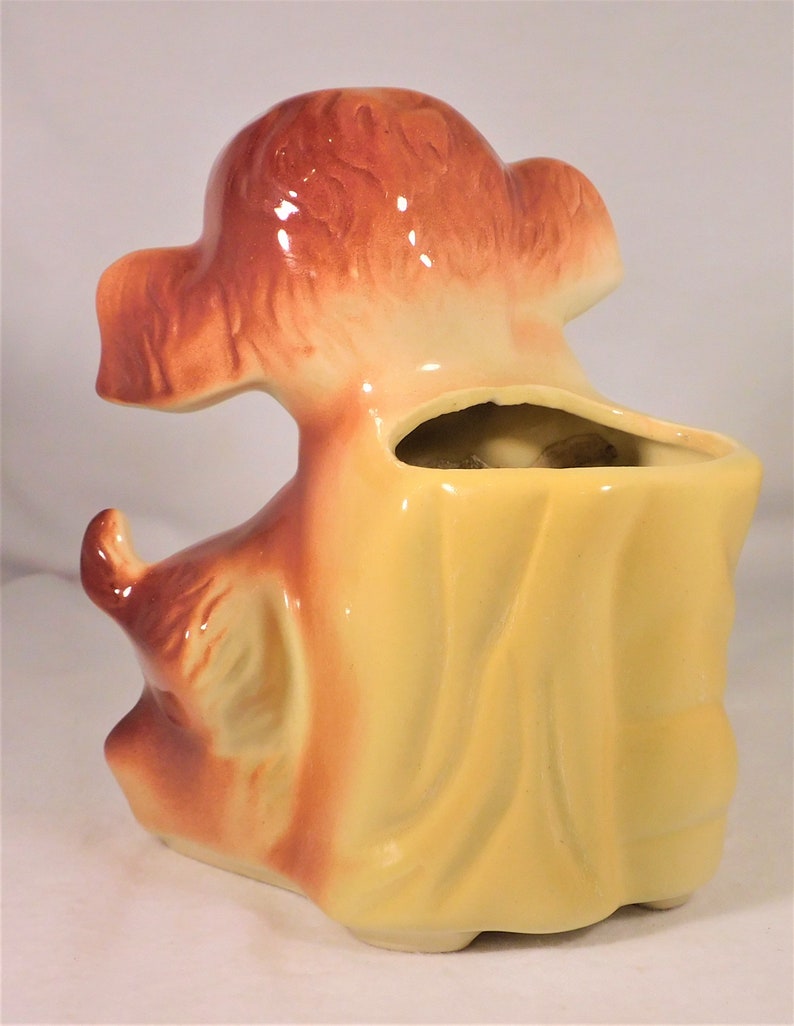 Dog Vase Planter Happy Puppy Pottery Ceramic Brown Shiny Glaze - Etsy