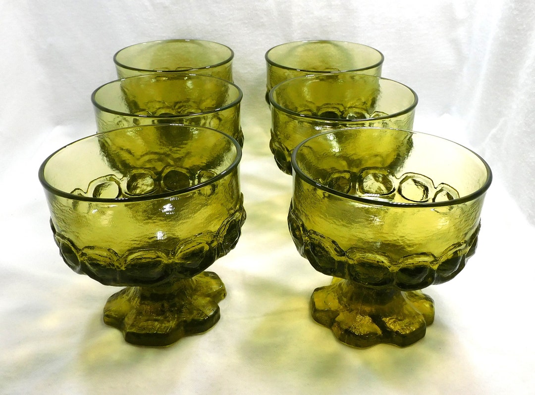 Franciscan Madeira Set 6 Champagne Sherbets Citron Green Glass 6 Oz ...