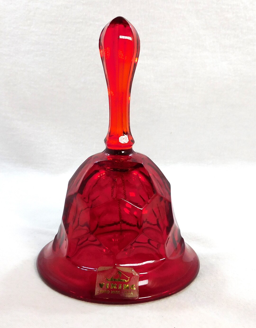Viking Bell Original Label Red Ruby Glass Georgian Pattern 5.25" Tall ...