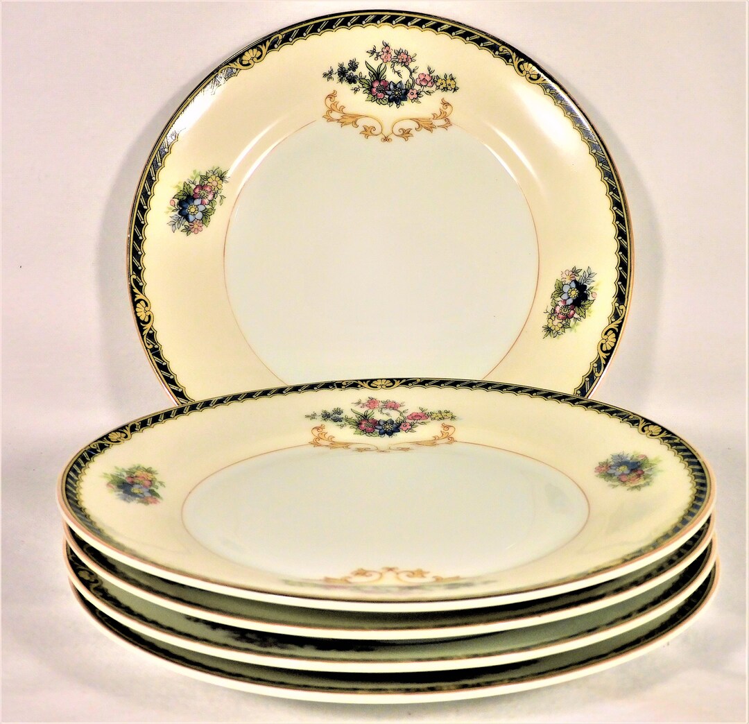 Noritake Morimura Set 6 Plates Porcelain Bread Dessert Romance Pattern ...
