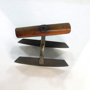 Antique Rocker Chopper Wood Handled 2 Bladed Wishbone Shank 7 Tall ...