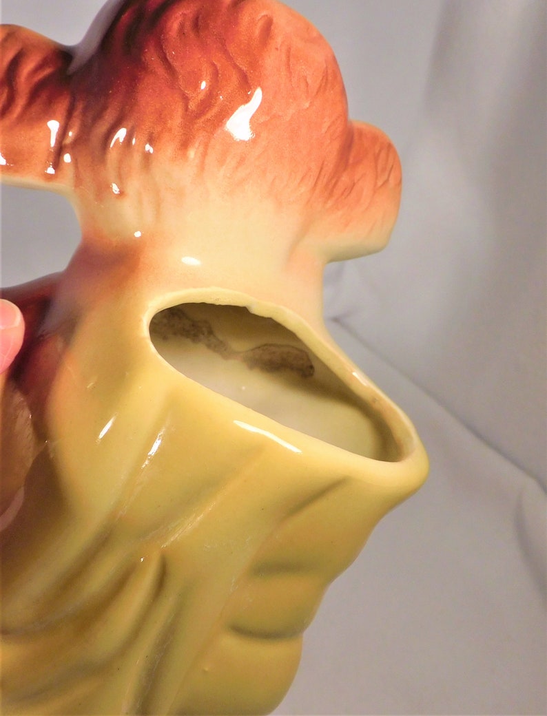 Dog Vase Planter Happy Puppy Pottery Ceramic Brown Shiny Glaze - Etsy