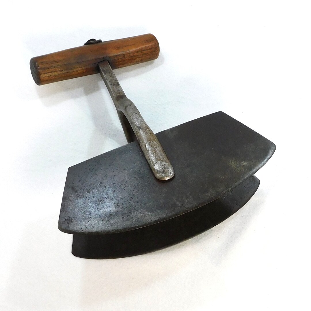 Antique Rocker Chopper Wood Handled 2 Bladed Wishbone Shank 7 Tall ...