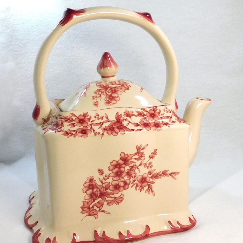 Red Transferware Square - Etsy