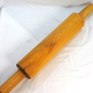 Wooden Rolling Pin Flattened Handles Metal Central Rod Flattened Wood ...