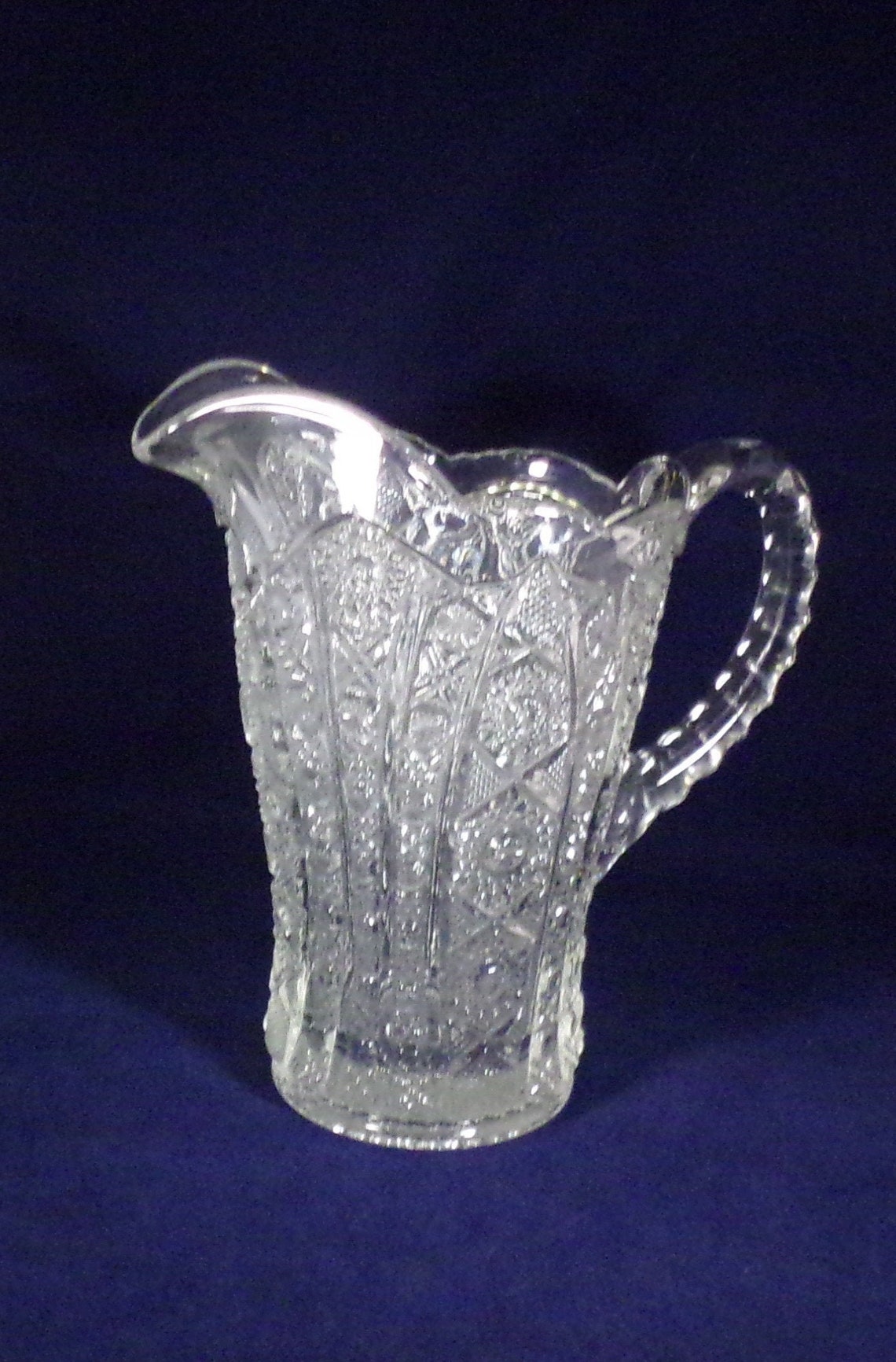Pitcher 1910 EAPG Mckee Pattern Glass Rotec Cane & Star - Etsy
