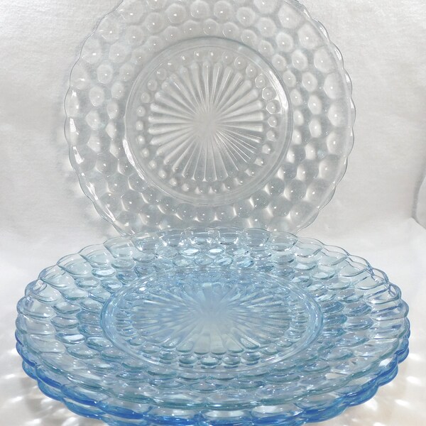 Anchor Hocking Blue Bubble Plates - Etsy