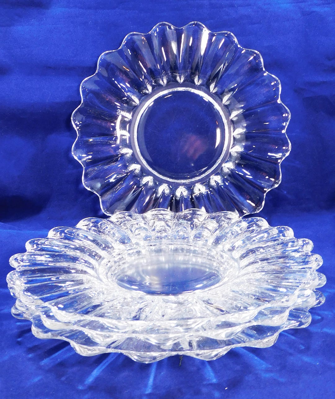 Vintage Heisey Crystolite Glass Lunch Plates Plain Center Set Of 4 Etsy
