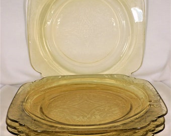 Depression Glass Plate Set - Etsy