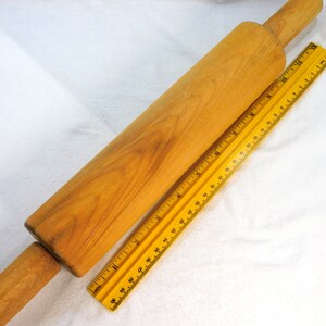 Wooden Rolling Pin Flattened Handles Metal Central Rod Flattened Wood ...