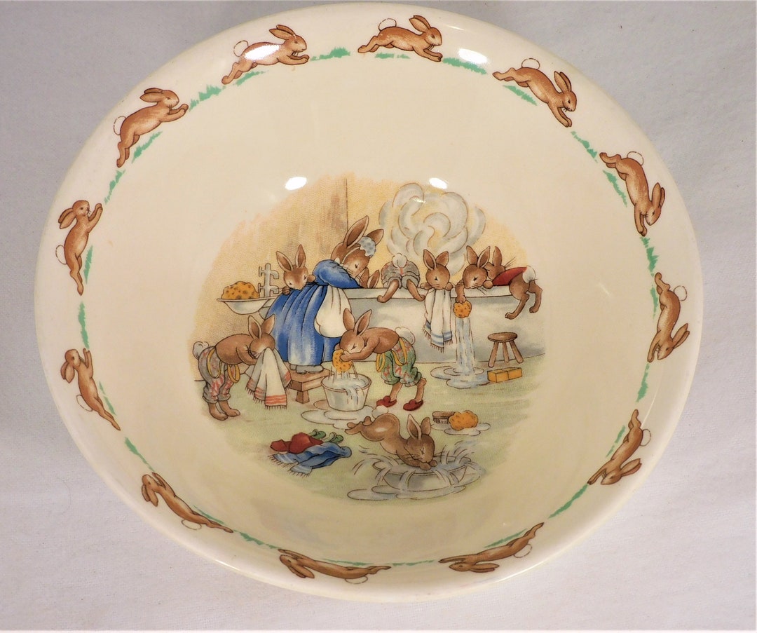 Royal Doulton Bunnykins English Fine China Child's Bowl Running Bunny ...