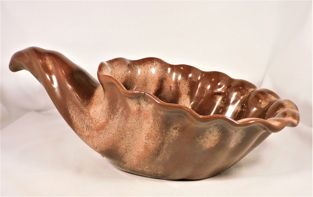 Vintage Frankoma Pottery Dish Planter Vase Shell Cornucopia - Etsy