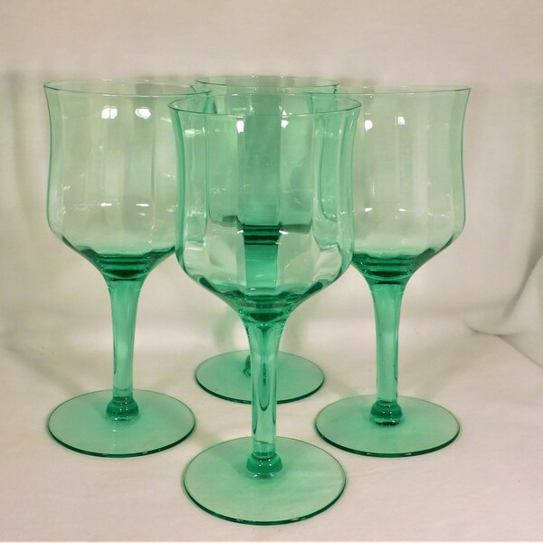 Green Water Goblets - Etsy