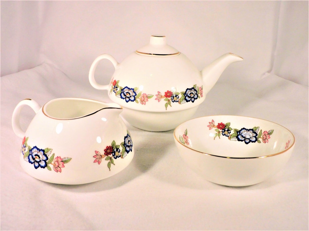 Tara Galaway Ireland Teapot Creamer & Sugar Set Royal Harmony Pattern ...
