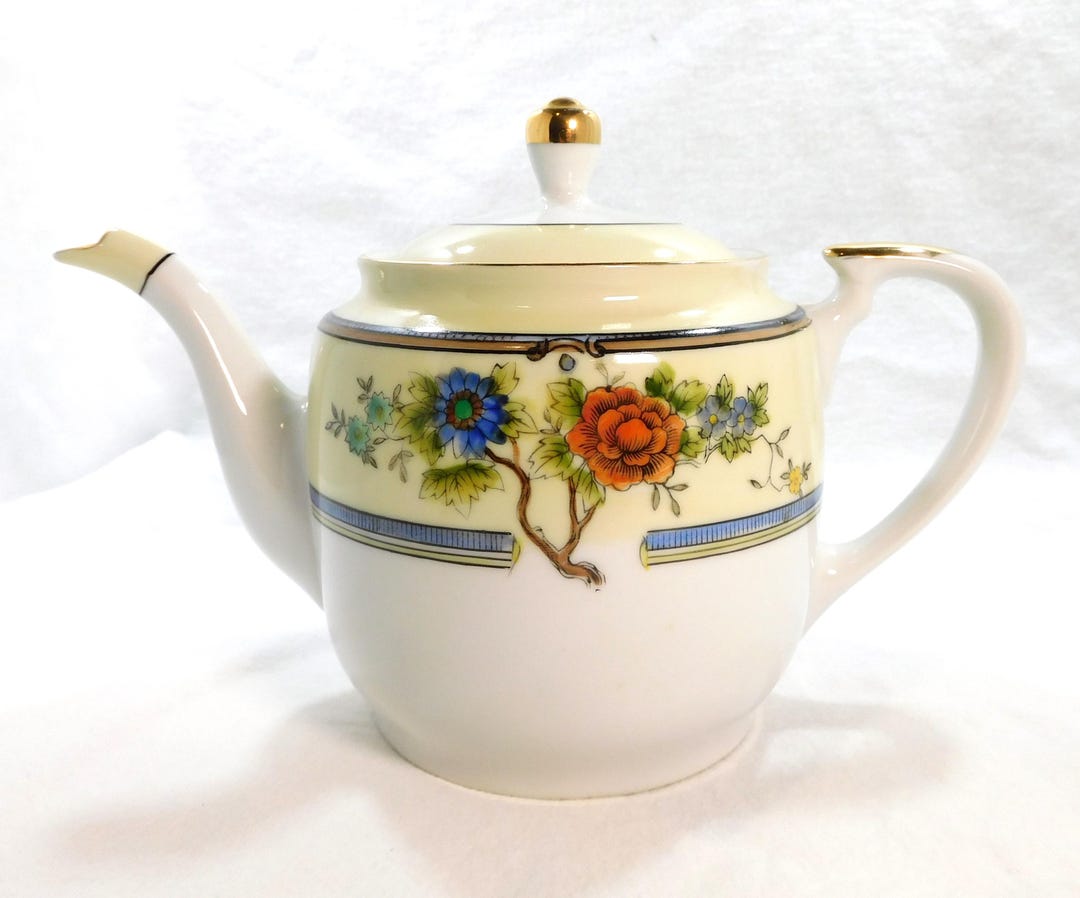 Antique M Morimura Japan Noritake Teapot & Lid Porcelain Hand Painted ...