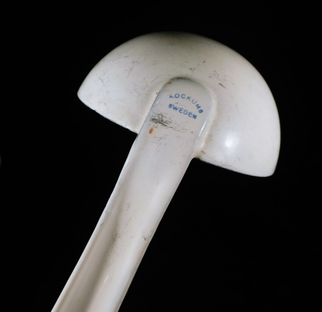 Antique Graniteware Ladle Solid White Enamelware Marked Sweden 14" Long ...