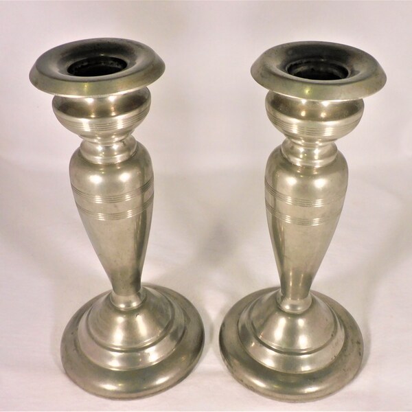 Pewter Candlesticks - Etsy