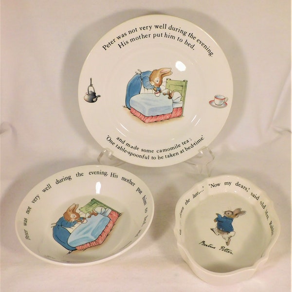 Peter Rabbit Plate and Bowl - Etsy