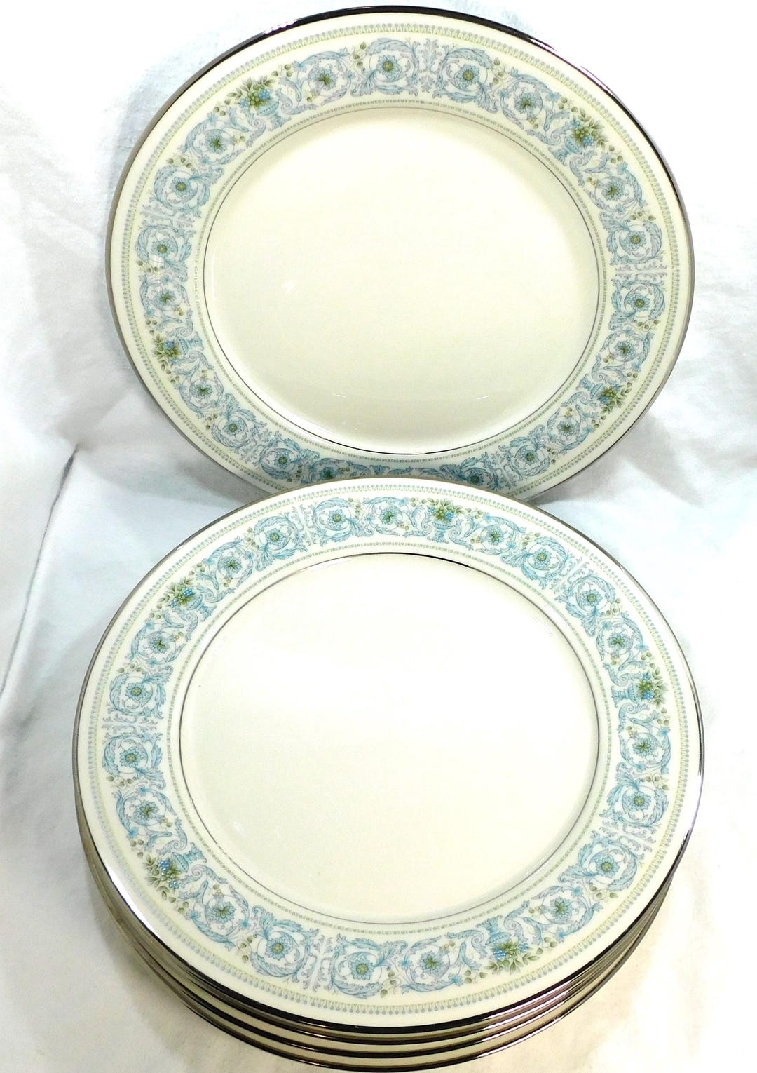 Vintage Noritake Dinner Plates Set of 4: Monteleone Blue Scrolls ...