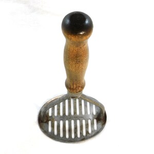 Vintage 1930s Androck Marked Potato Masher Pounder Muddler Wood Handled ...