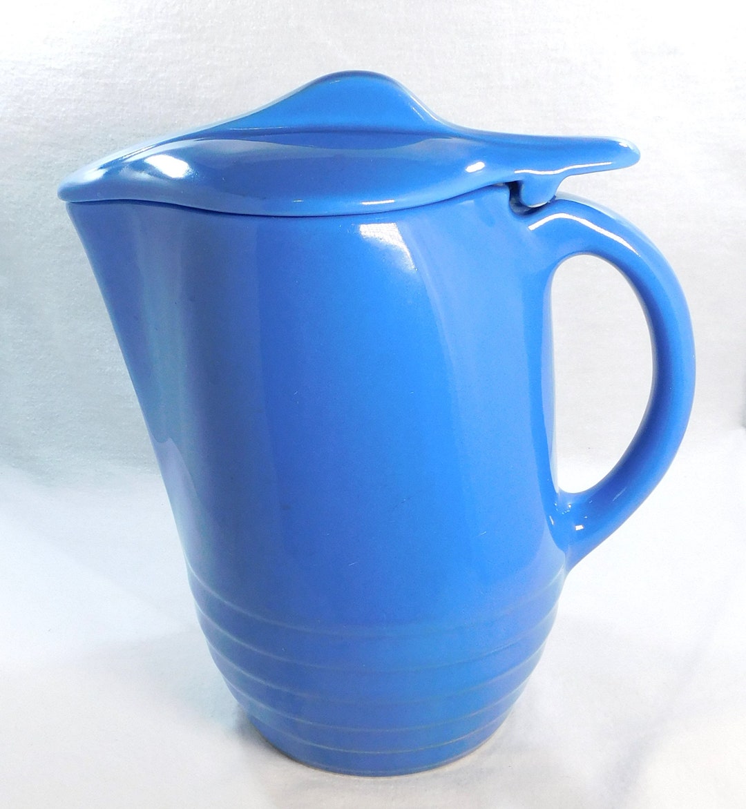 Vintage Blue Pottery Batter Pitcher: 1940s MCM Kitchen Decor - Etsy