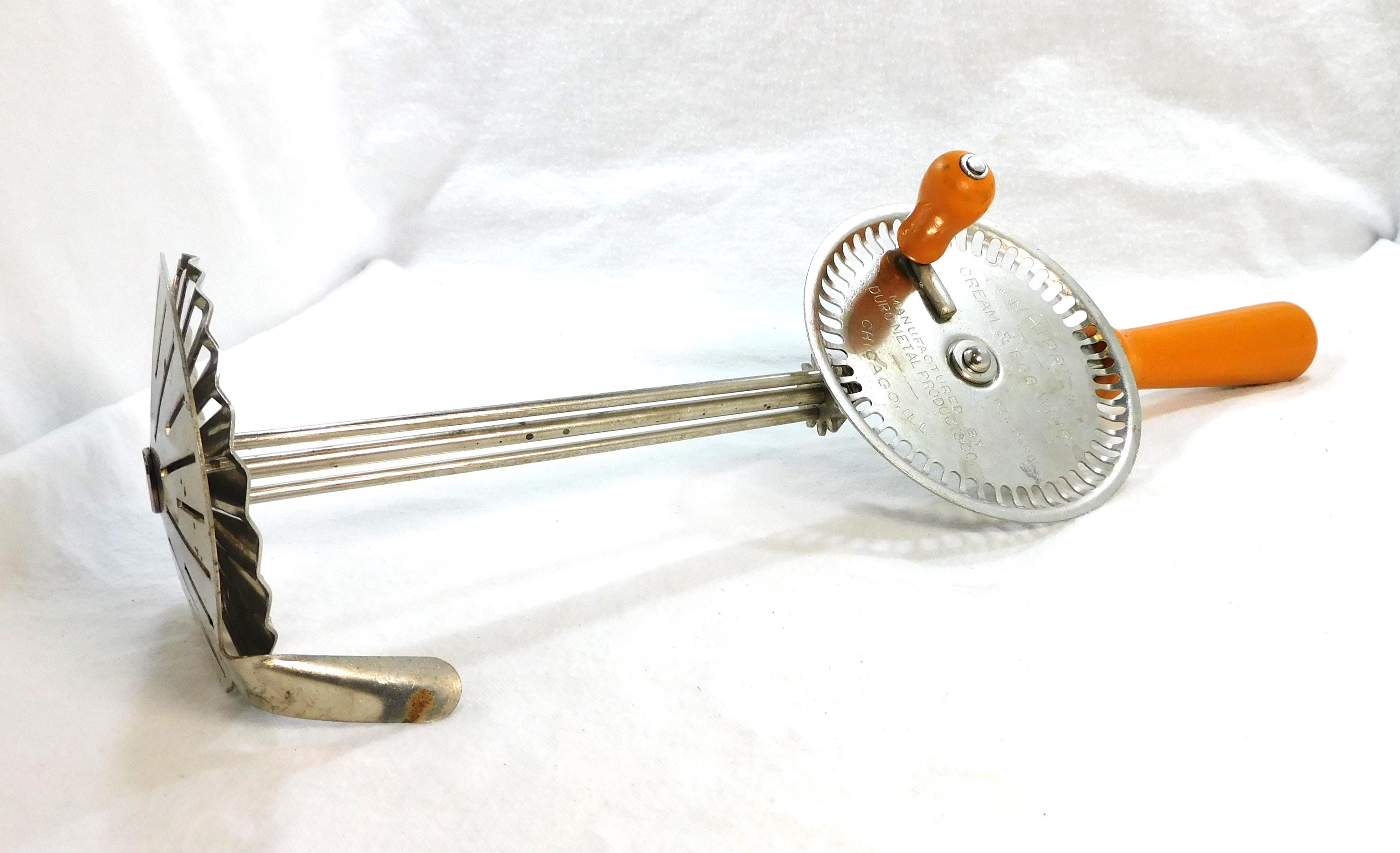 Vintage 1920s Whippit Egg Cream Beater: Duro Metal, Orange Handle ...