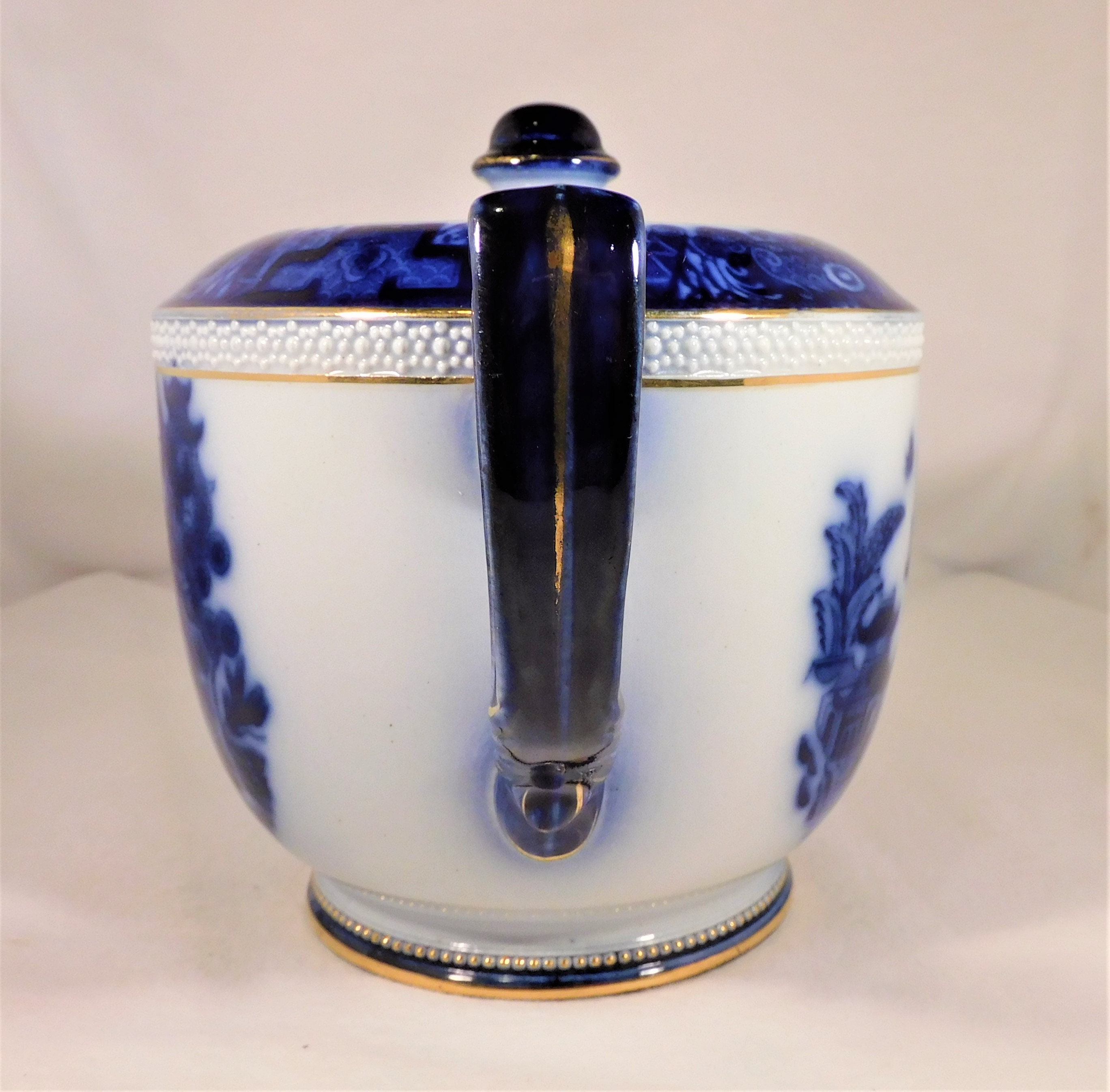 England Carlton Ware Teapot With Lid & Round Trivet Flow Blue - Etsy