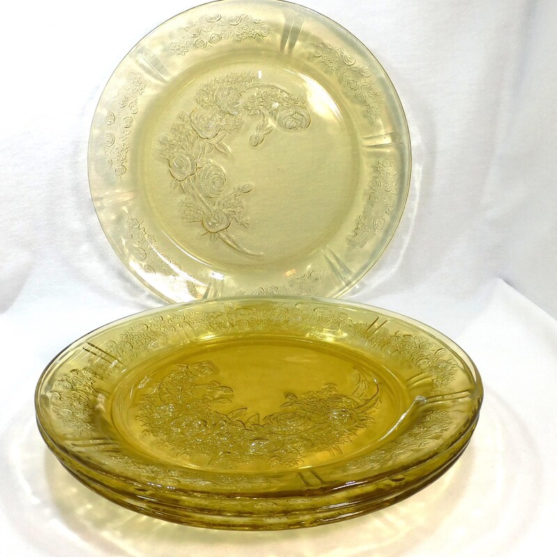 Amber Glass Plates - Etsy