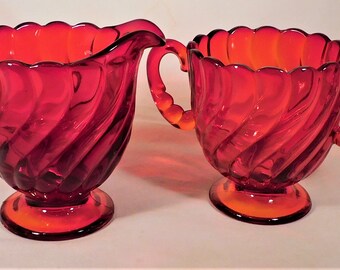 Fostoria Red Glassware - Etsy