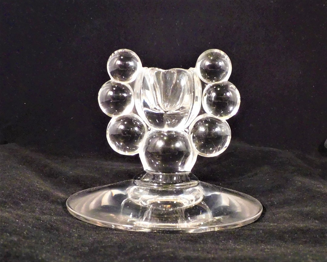 Paden City Glass MCM Candle Holder Single Light Clear Alexander Pattern ...