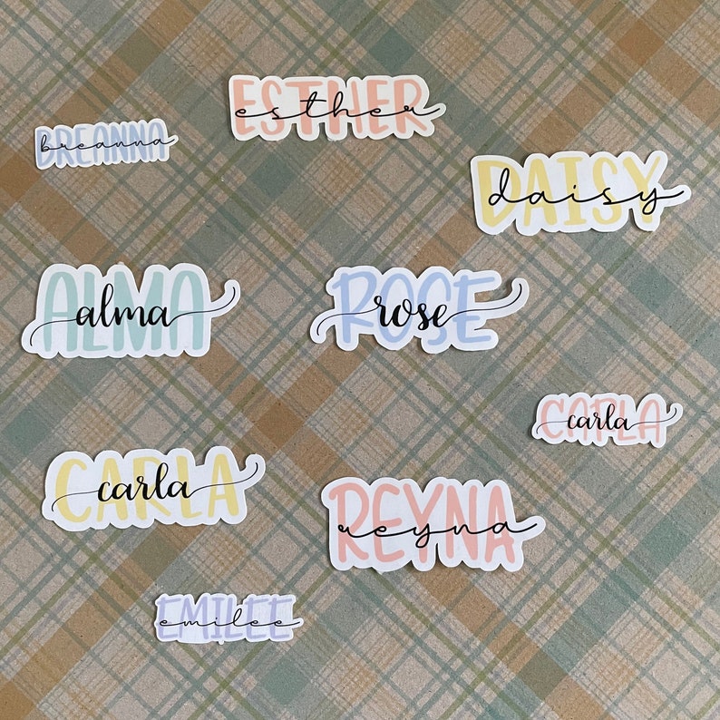 Personalized Layered Name Stickers - Etsy