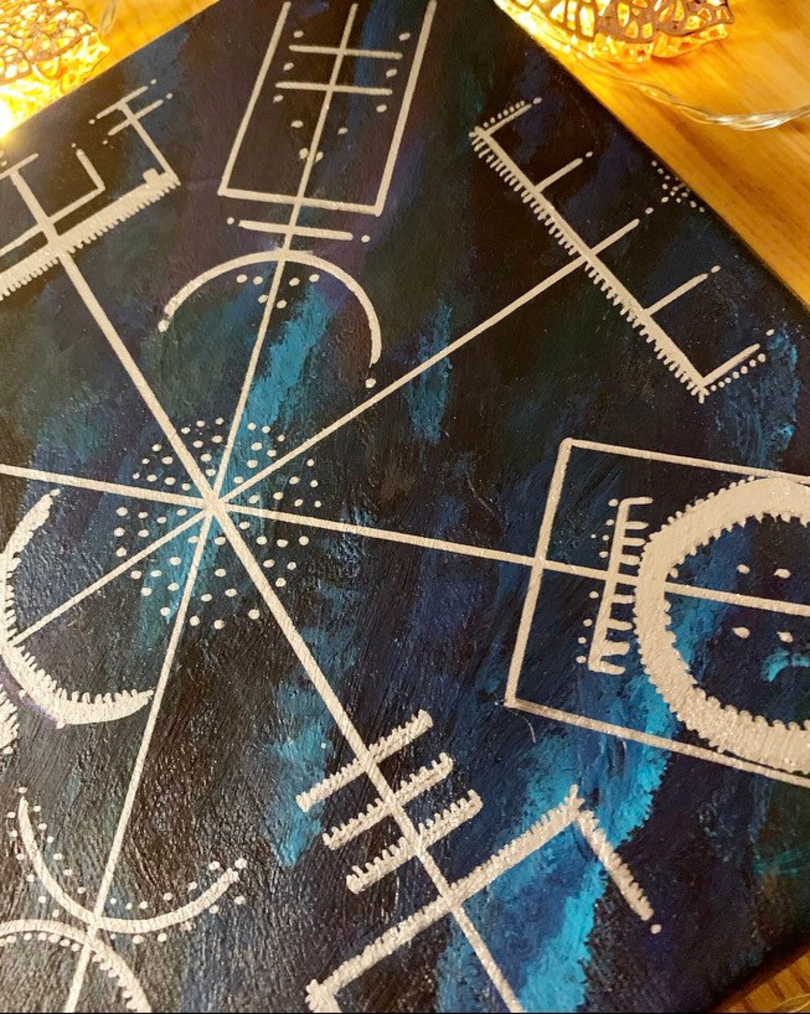 Vegvisir Rune Original Painting 20x20cm - Etsy UK