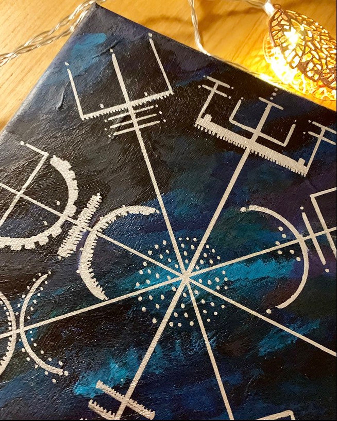 Vegvisir Rune Original Painting 20x20cm - Etsy UK