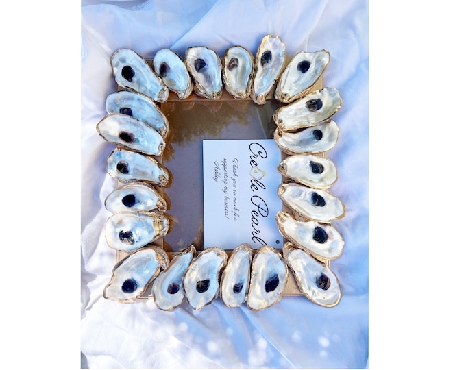 Oyster Shell Picture Frame, Unique Wedding Gift, Coastal Decor, Beach House Gift, Lake House ...