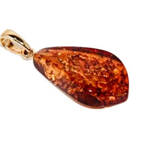Natural Amber Pendant,gold Amber Pendant,solid 585 Gold Amber Pendant ...