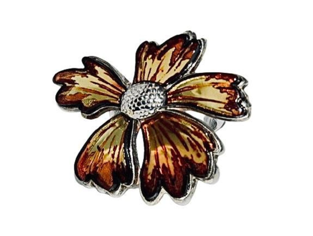 Flower Ring,silver Ring With Natural Amber,natural Amber Ring,unique ...