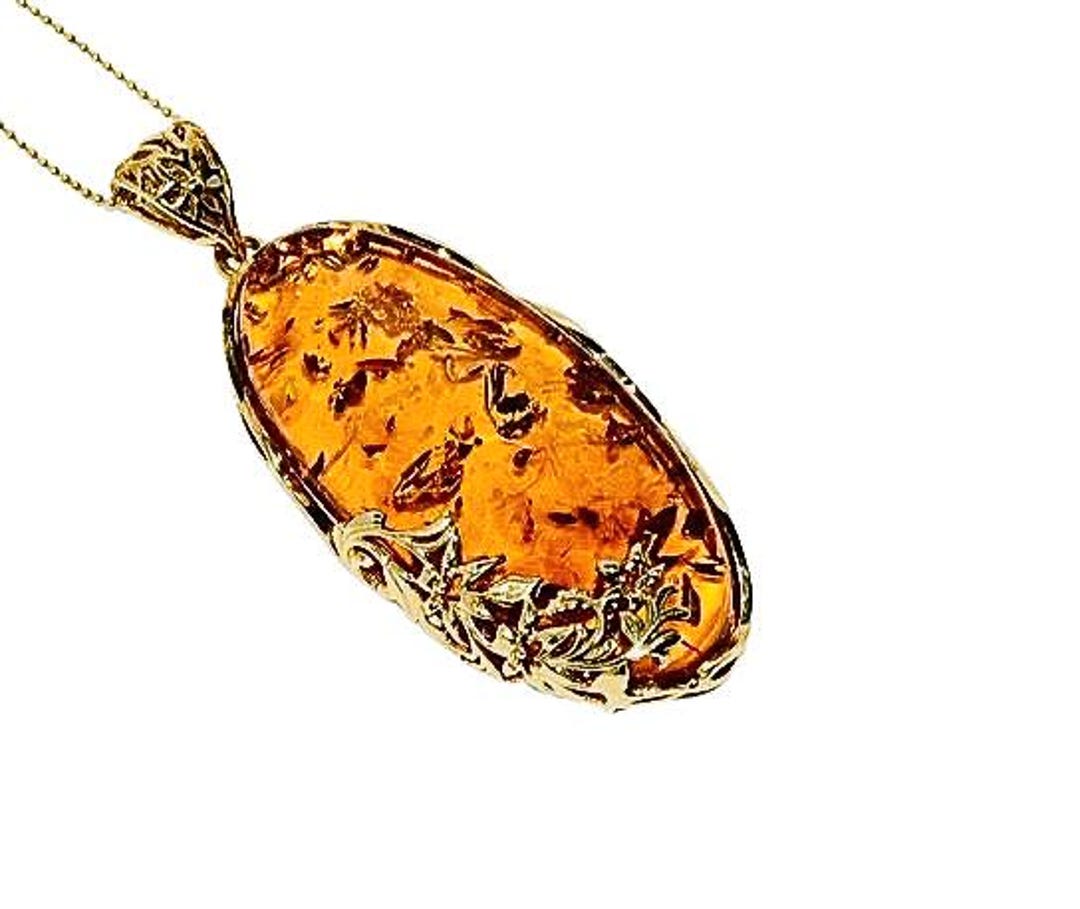 Natural Amber Pendant,elegant Amber Pendant,genuine Amber Pendant,gift ...