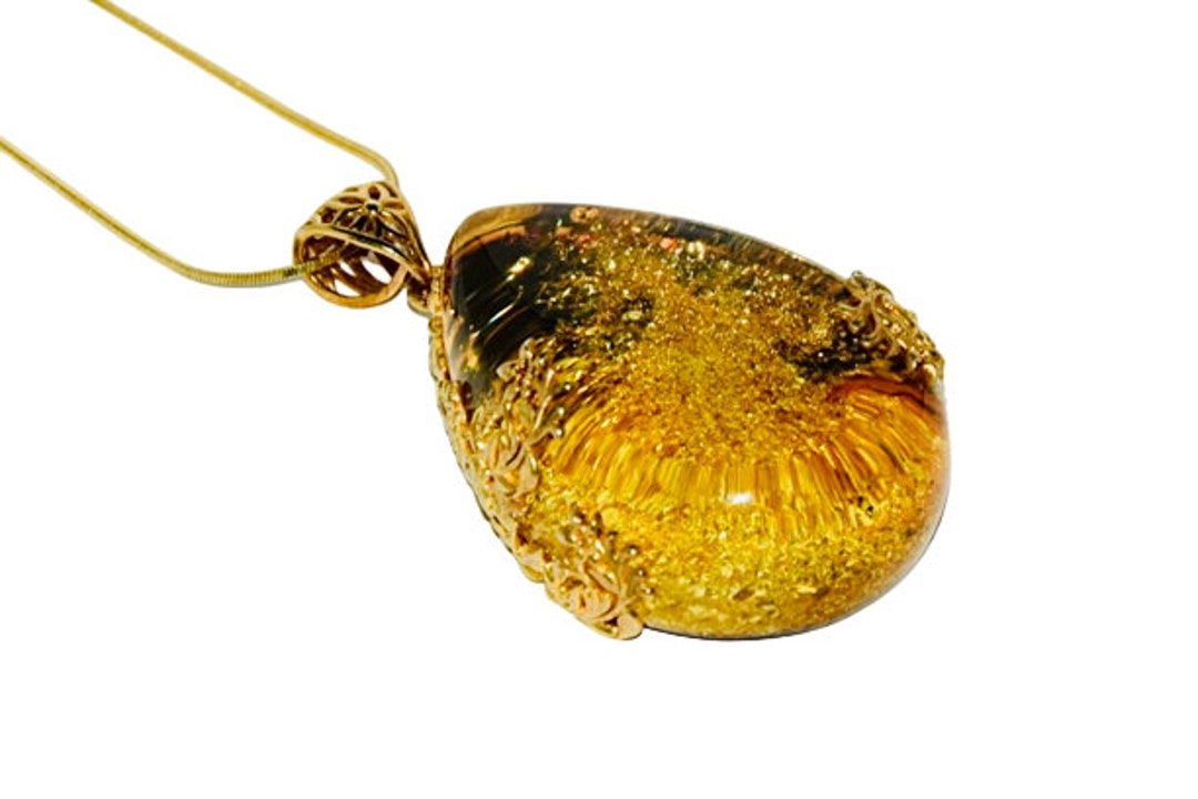Collier pendentif en ambre naturel, Grand pendentif en ambre, Collier ...