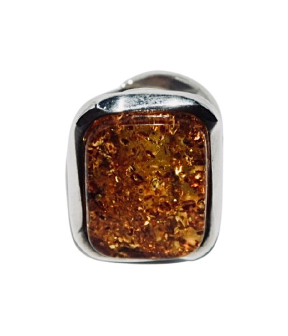 Elegant Amber Ring,silver Ring With Amber,natural Amber Ring,rectangle ...
